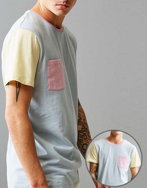 Wholesale Colorblock Tee Shirt With Pocket Manufacturer & Bulk Supplier ...