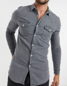 Wholesale Light Ash Grey Denim Shirt Manufacturer in USA, UK